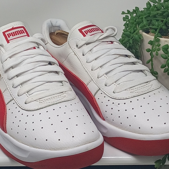 Puma | Shoes | Puma White And Red Sneakers | Poshmark